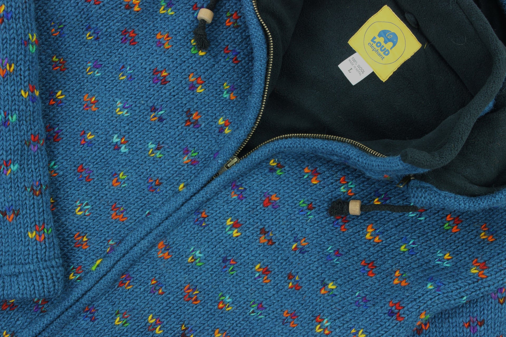 Chunky Wool Knit Star Jumper - Black & Rainbow Space Dye – LoudElephant