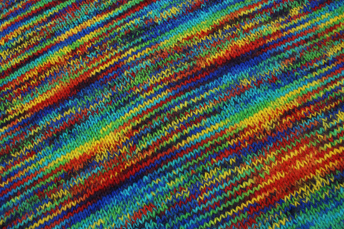 Chunky Wool Knit Star Jumper - Black & Rainbow Space Dye – LoudElephant