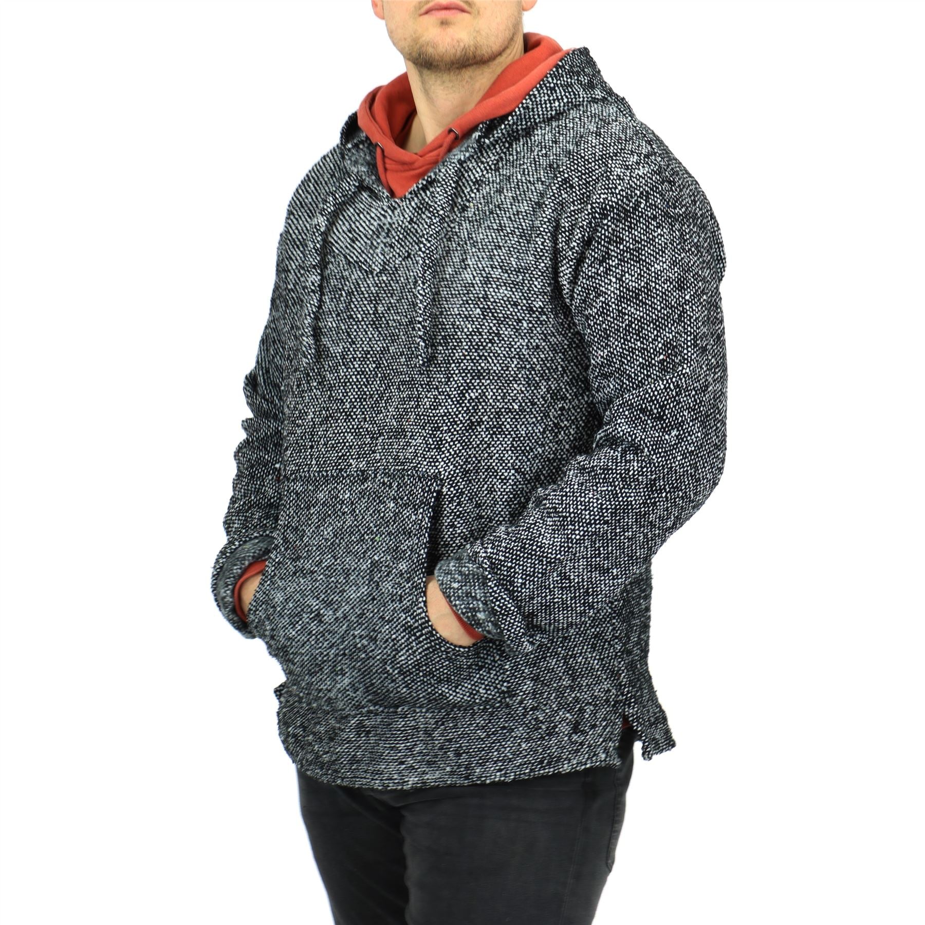 Recycled Mexican Baja Jerga Hoody - White Fleck – LoudElephant