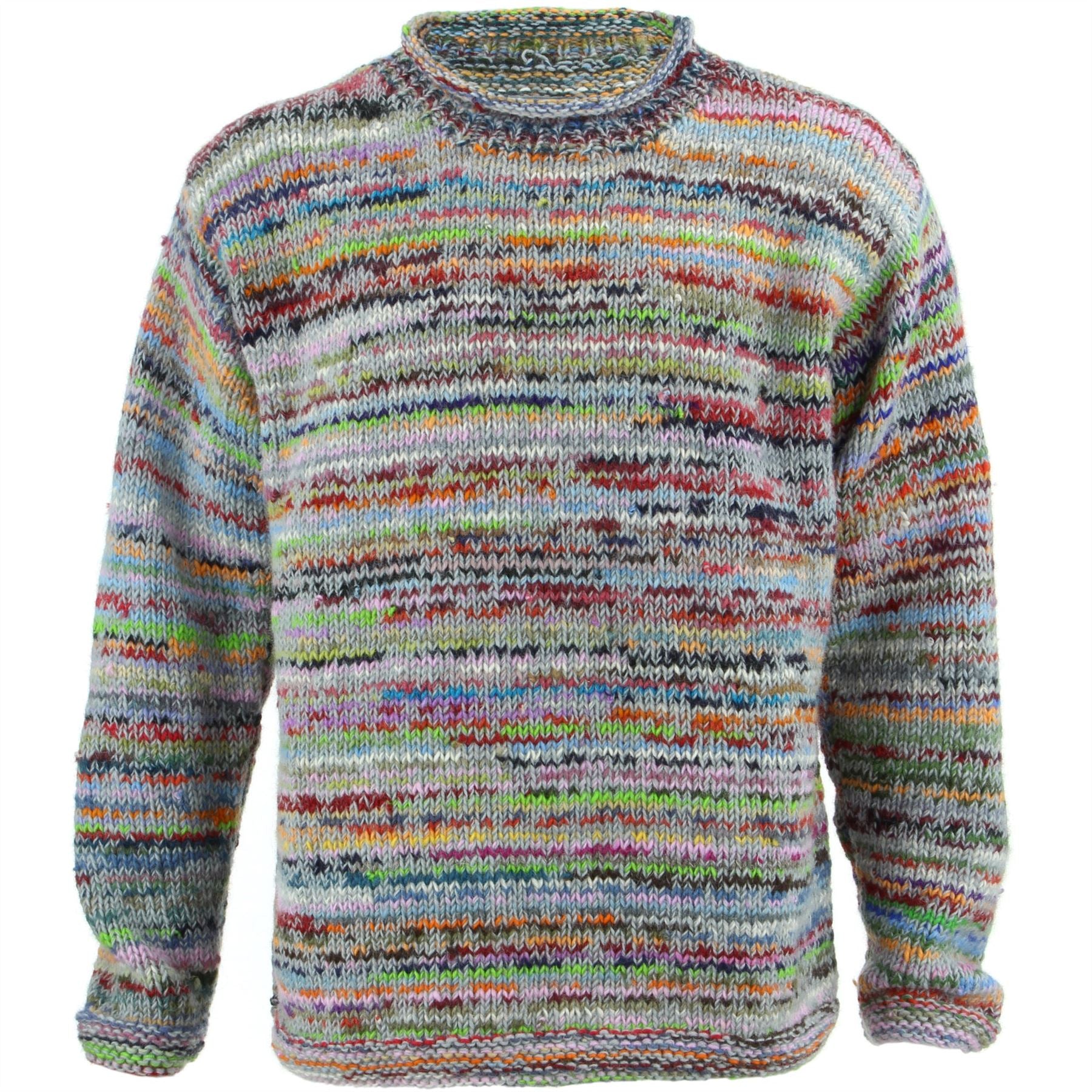 Chunky Wool Knit Space Dye Jumper - Grey – LoudElephant